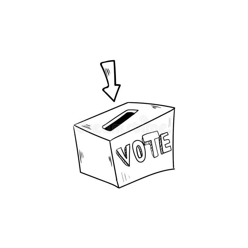 Vote box doodle icon stock illustration. Illustration of election ...