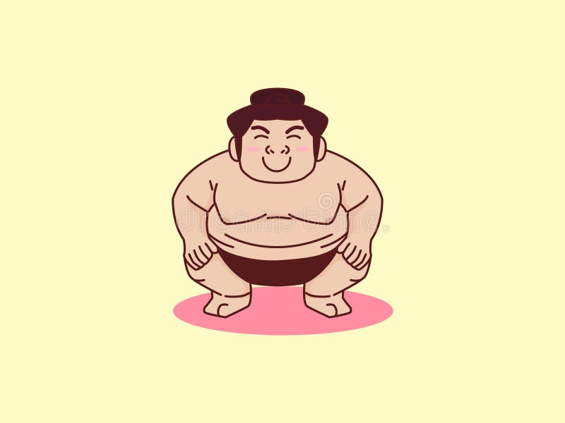 Sumo Wrestler Smiling stock vector. Illustration of person - 13764159