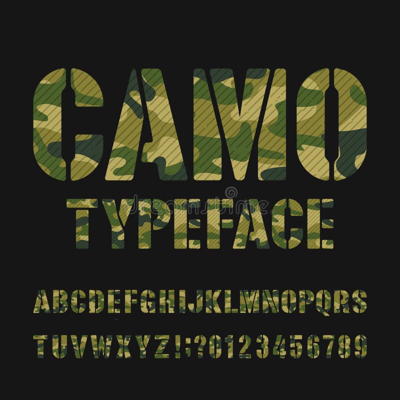 Military Stencil Alphabet Font. Type Letters and Numbers on Distressed ...