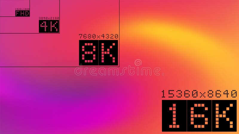 Ultra High Resolution 16k Comparison Mockup Vector Stock Vector ...