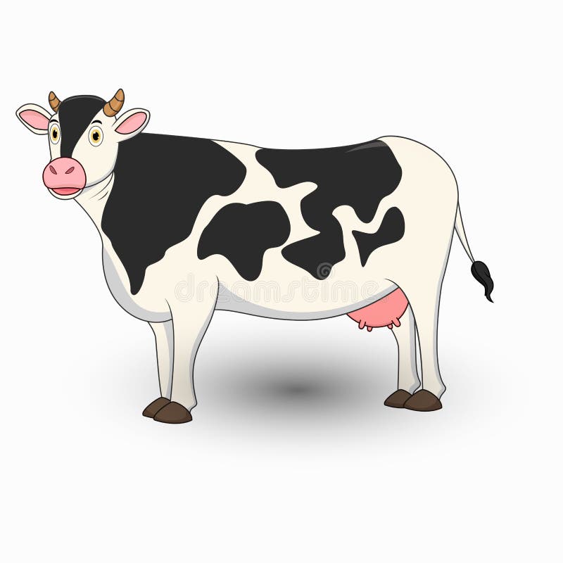 Cute cow cartoon stock vector. Illustration of female - 144832021