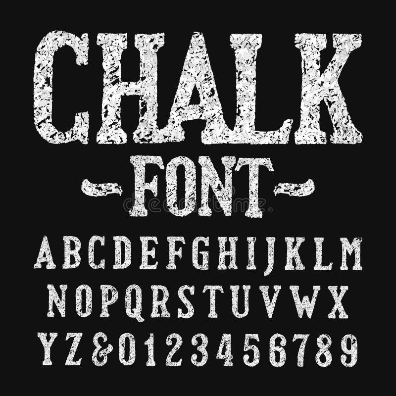 Chalk Alphabet Font. Hand Drawn Uppercase Letters and Numbers Stock ...