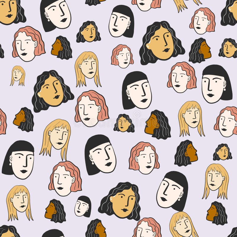 Women Feminism Diversity Seamless Repeat Pattern Stock Vector ...