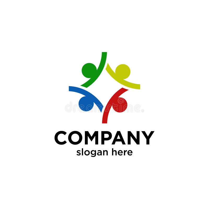 Four people logo stock vector. Illustration of friendship - 163253653