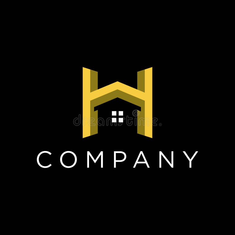 Letter H with home logo stock vector. Illustration of decoration ...