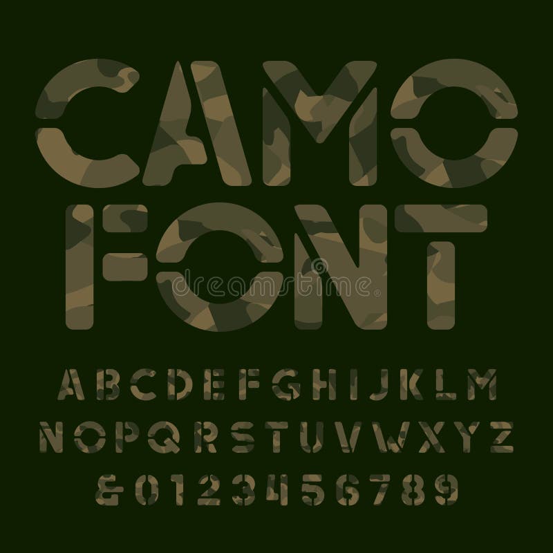 Military Stencil Alphabet Font. Type Letters and Numbers on Distressed ...