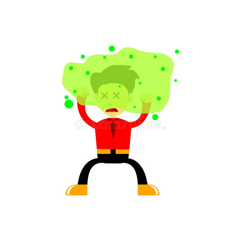 Illustration of Cartoon Characters Attacked by Fine Dust Particles of ...