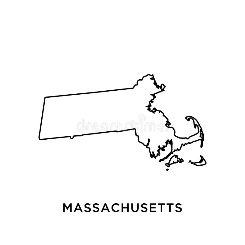 Massachusetts Map Icon Vector Trendy Stock Vector - Illustration of ...