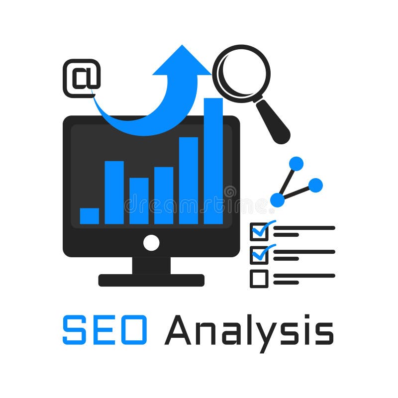 SEO Analysis Concept. Flat Style Illustration. Isolated. Flat Style ...