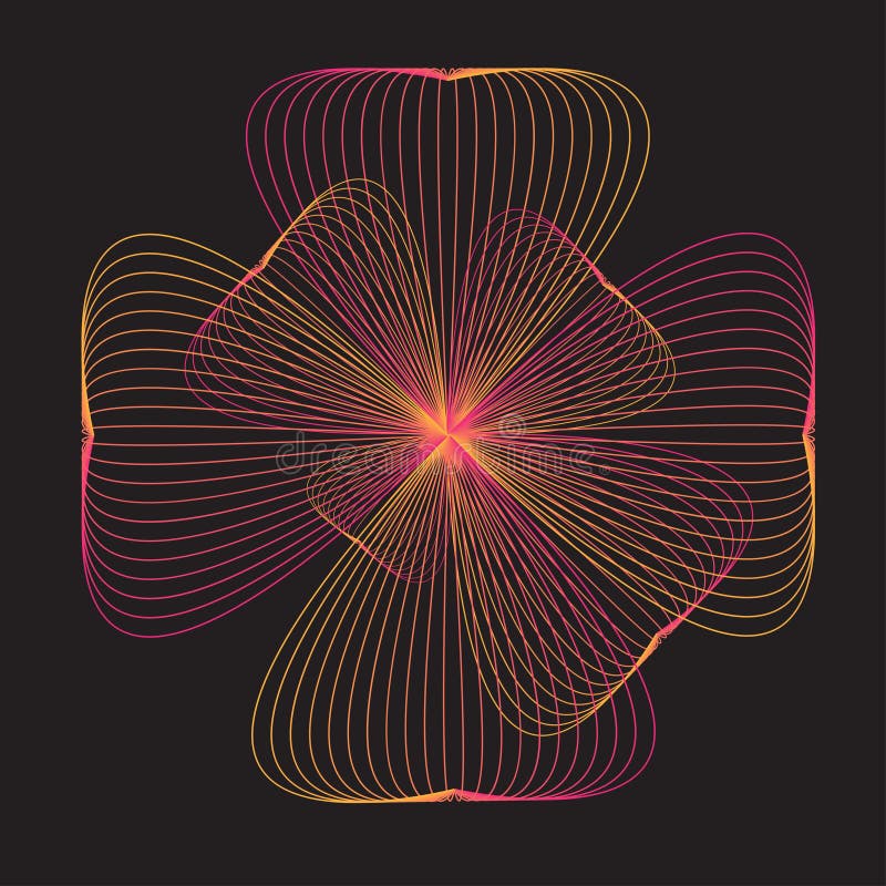 Wire Frame Flower on Black Background Stock Illustration - Illustration ...