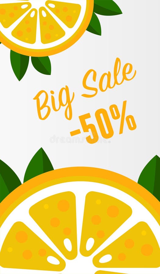 Fruits Sales Banners Lemon Slide , Season Discount Leaflets Set. Stock ...