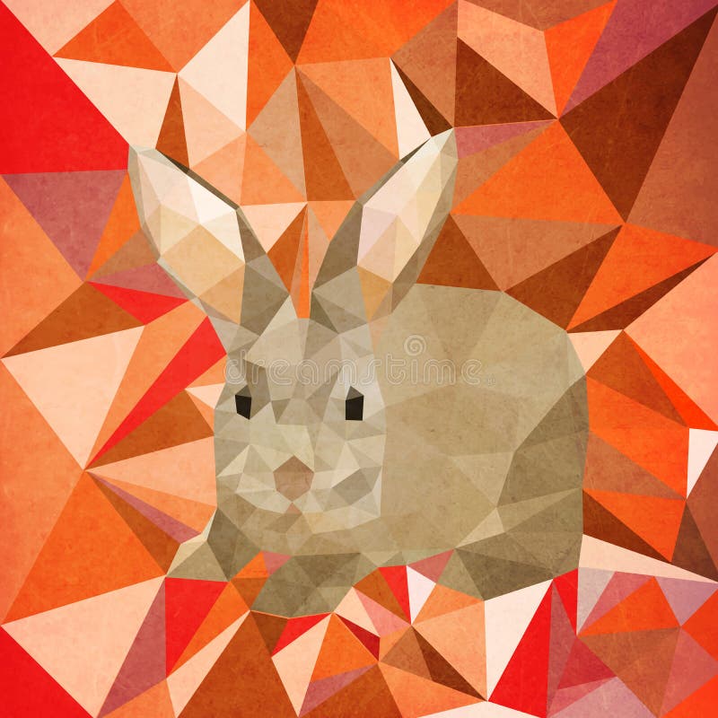 Geometric Illustration of a Rabbit Made of Triangles. Stock ...