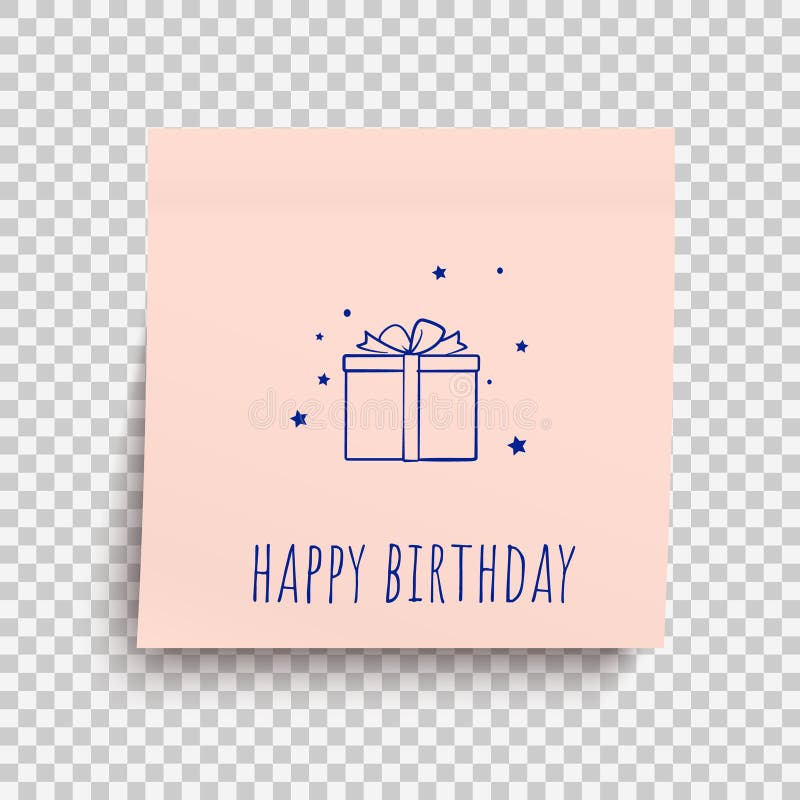 Happy Birthday Sticky Note Stock Illustrations – 126 Happy Birthday ...