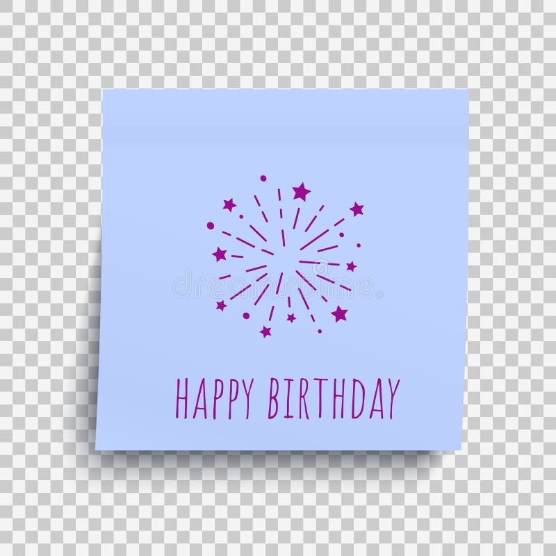 Happy Birthday Sticky Note Stock Illustrations – 112 Happy Birthday ...