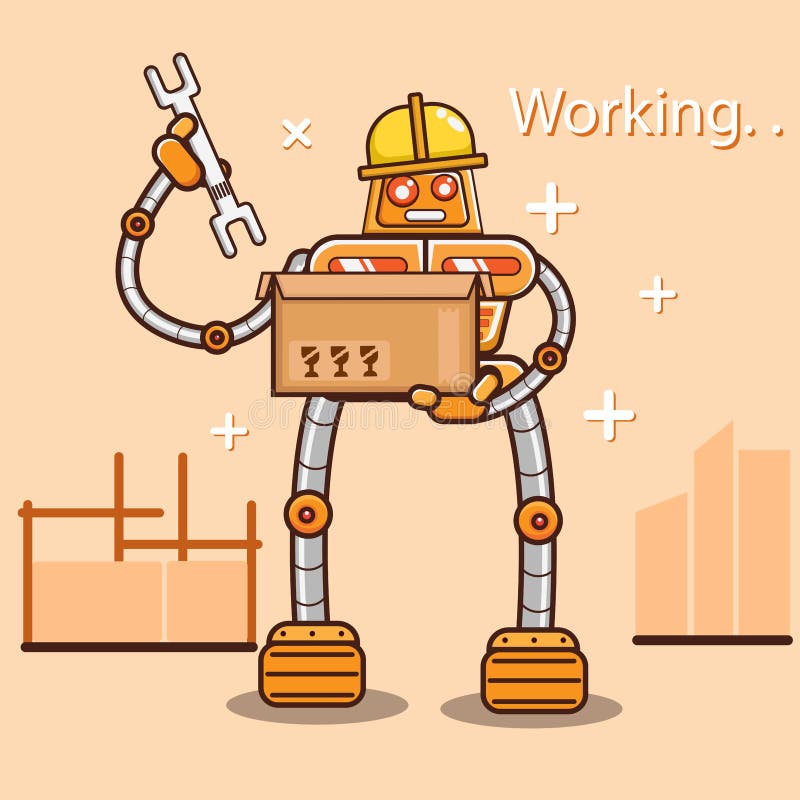 Cute Robot Falling from the Sky with Parachute and Fly. Game Design ...