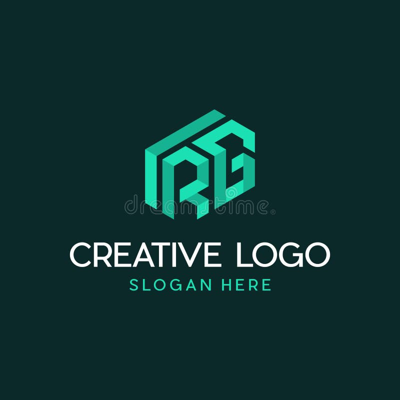 Letter RG Block Cube Modern Abstract Isometric Business Logo Stock ...