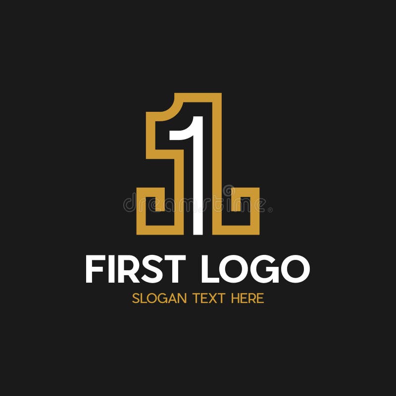 First Number Line Modern Abstract Creative Business Logo Stock Vector ...