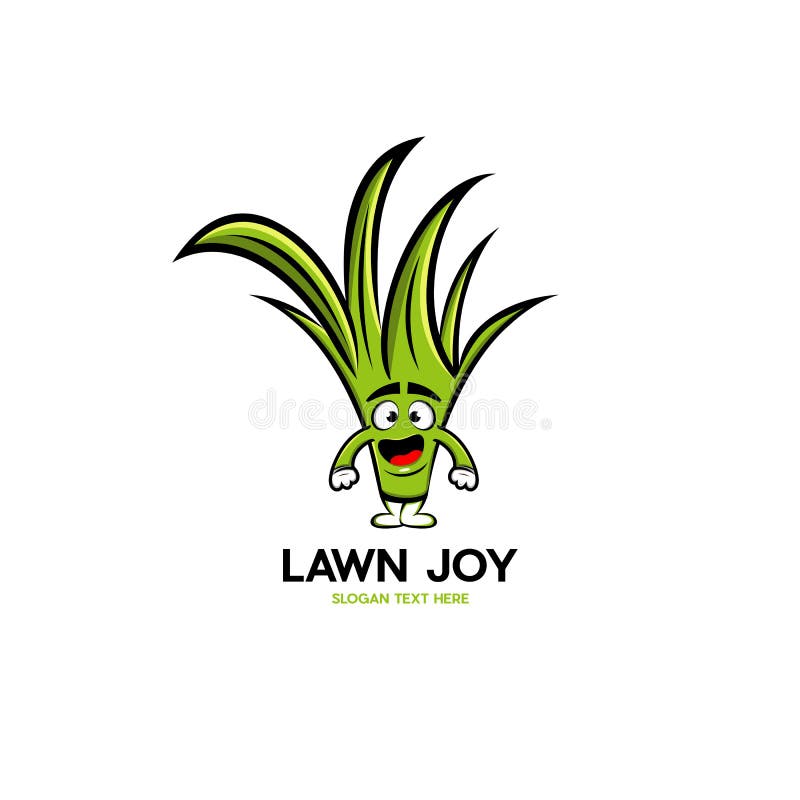Grass Lawn Mascot Cartoon Illustration Vector Logo Stock Vector ...