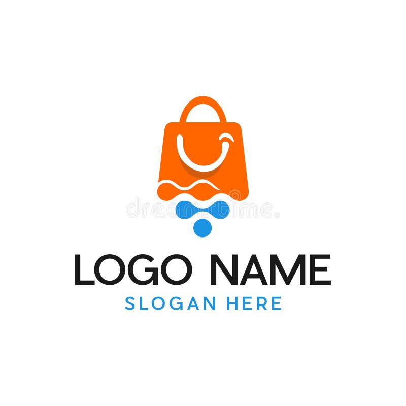 Bag Shop Pixel Modern Abstract Business Creative Logo Stock Vector ...