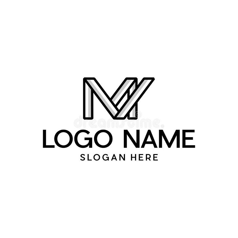 Letter MV Line Abstract Modern Business Monogram Logo Stock Vector ...