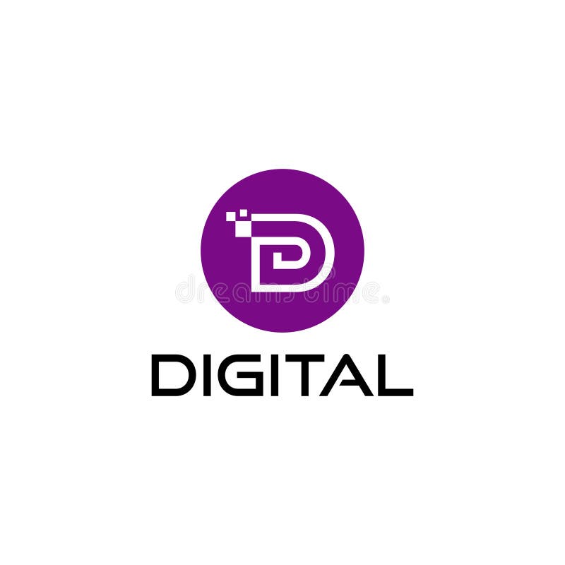 Digital Logo with Letter D Symbol Stock Vector - Illustration of ...