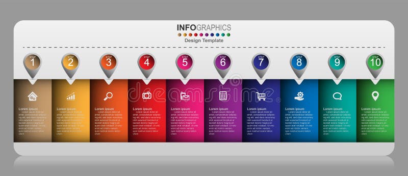 Business Process Timeline Infographics 10 Steps Stock Vector ...