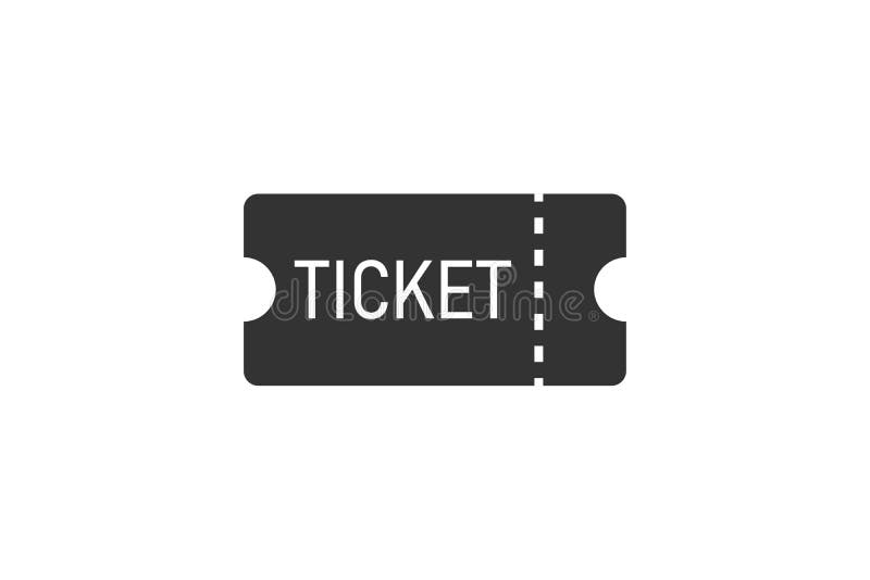 Flat Vector Ticket Icon Isolated on White Background. Stock Vector ...