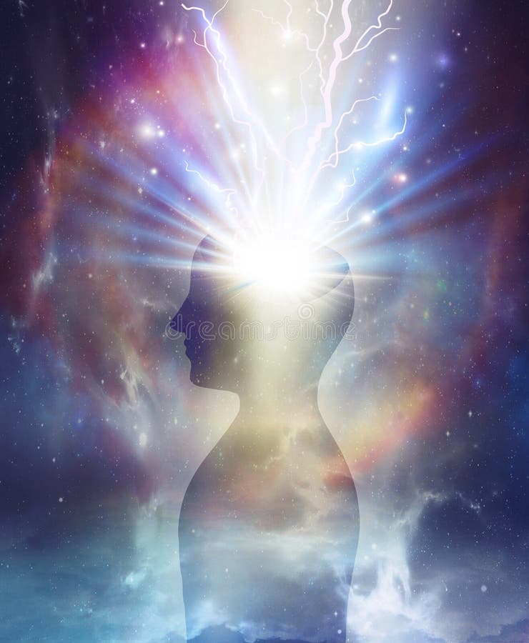 Human Head Universe Inspiration Enlightenment Stock Illustration ...