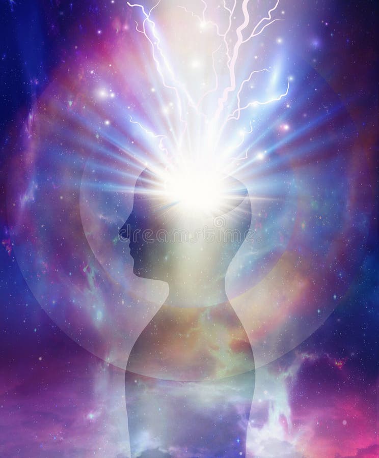Human Head Universe Inspiration Enlightenment Stock Vector ...
