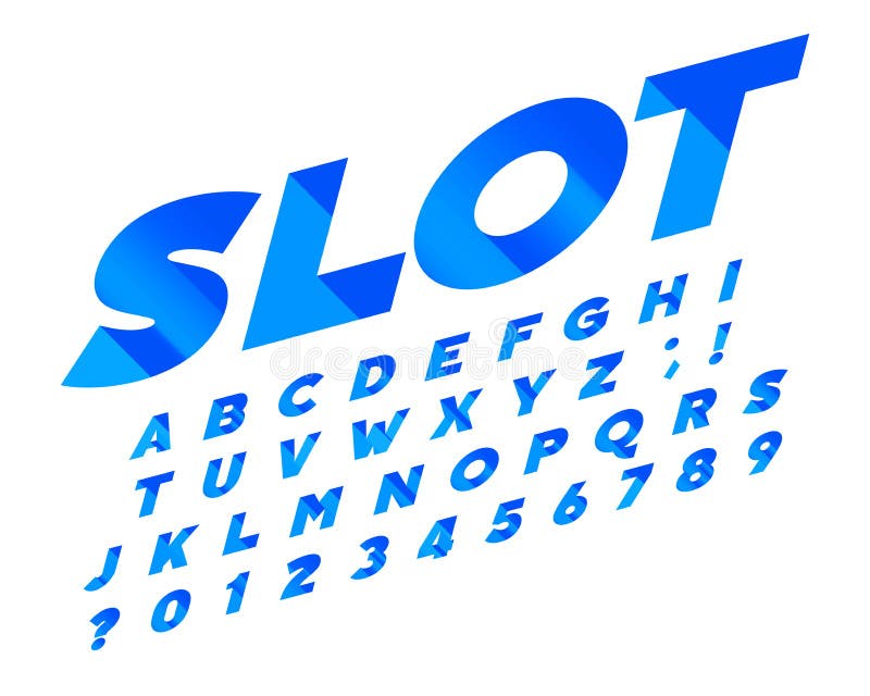 Slot Alphabet Font. Isometric Letters and Numbers on White Stock Vector ...