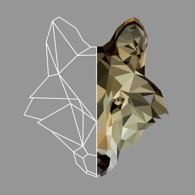 Polygonal Wolf Head. Wolf. Low Poly Animal. Geometric Wolf. Linear Wolf ...