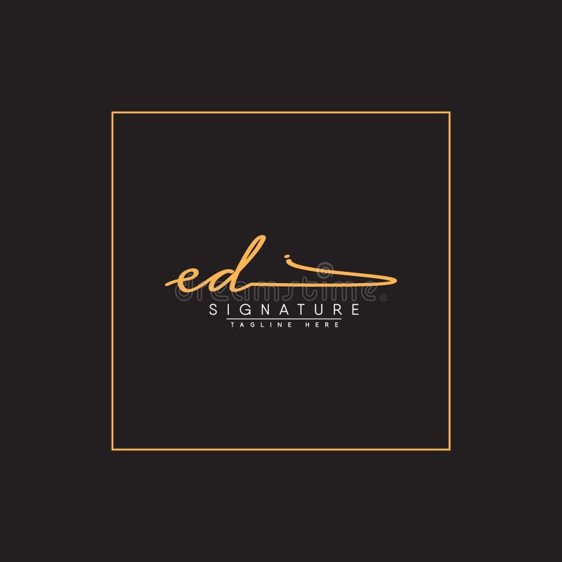 Initial Letter ED Logo - Handwritten Signature Logo for Alphabet E and ...