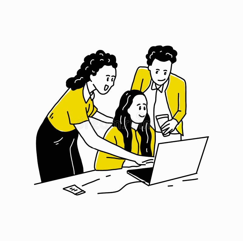 People Working, Teamwork Cartoon Ilustration Vector Set Stock Vector ...