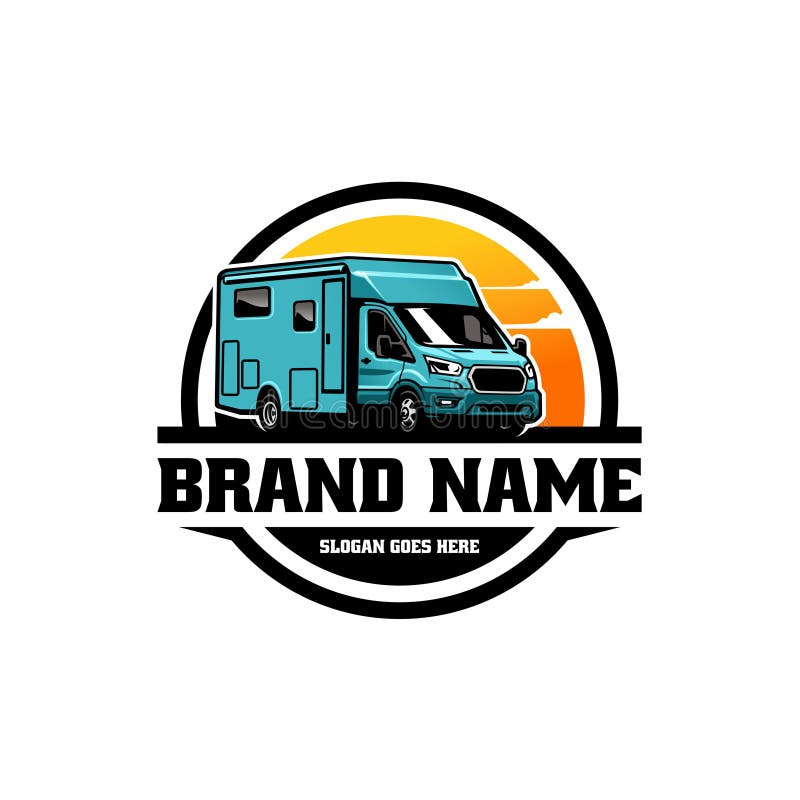 RV - Camper Van - Caravan - Motor Home Illustration Logo Vector Stock ...