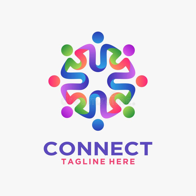 Connect people logo design stock vector. Illustration of friendship ...