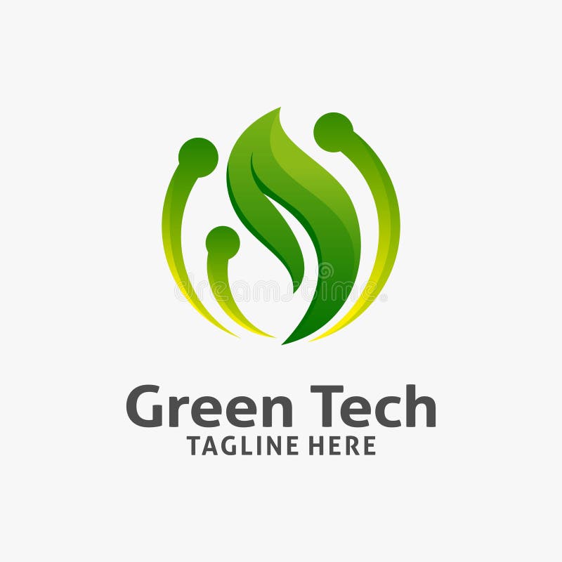 Green tech logo design stock vector. Illustration of brand - 237706230