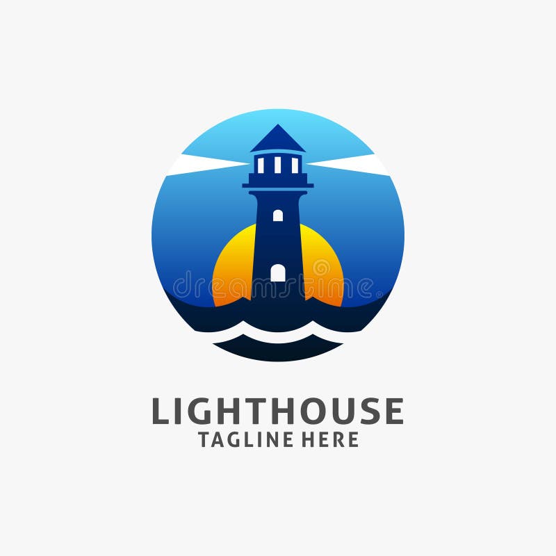 Sunset Beach Lighthouse Logo Stock Illustrations – 390 Sunset Beach ...