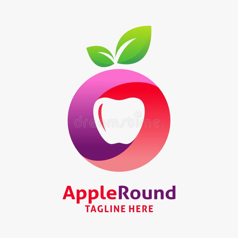 Apple circle logo design stock vector. Illustration of field - 237772657