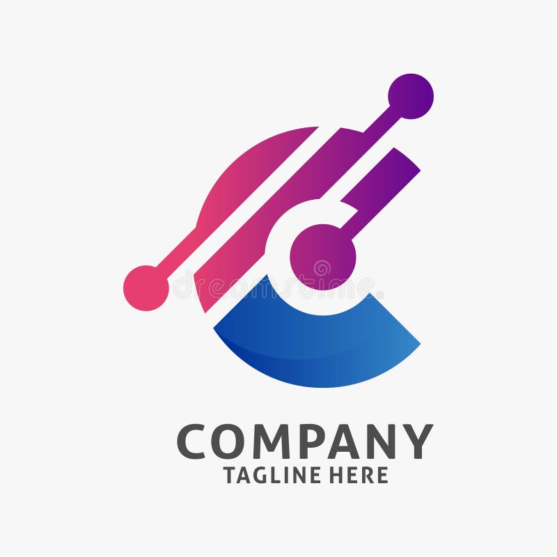 Letter C tech logo design stock vector. Illustration of ideas - 237772901
