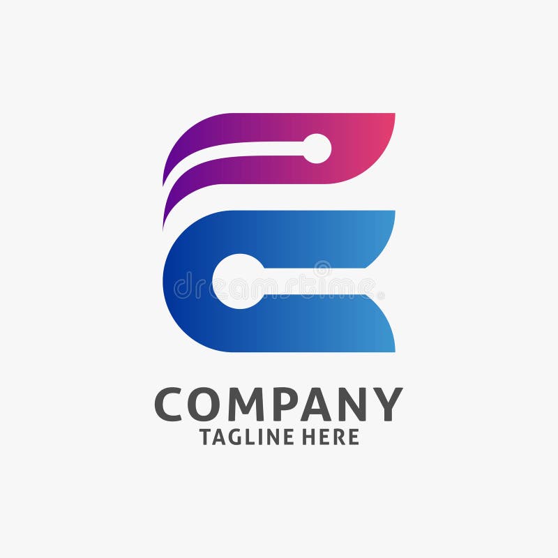Letter E tech logo design stock vector. Illustration of digital - 237772920