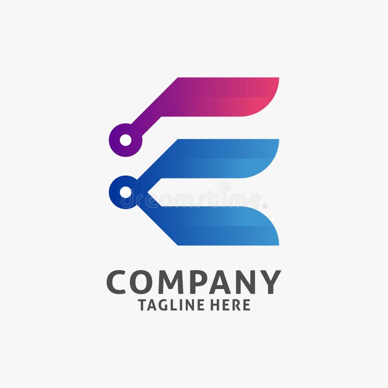 Letter E tech logo design stock vector. Illustration of etech - 237772922