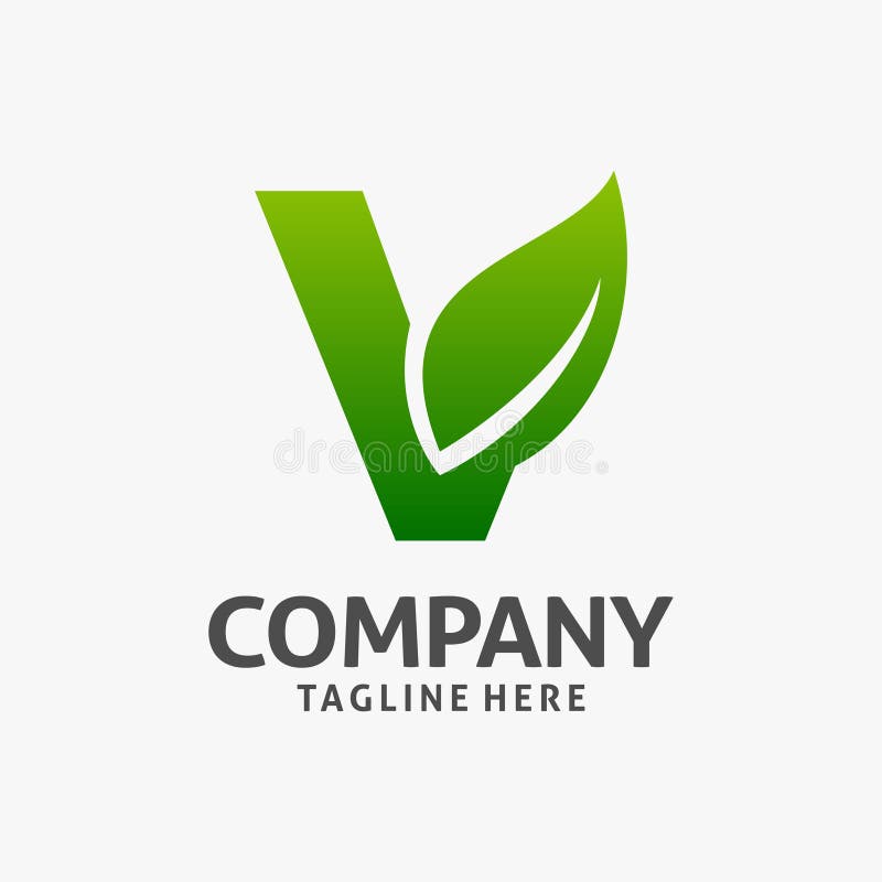 Letter V leaf logo design stock vector. Illustration of letterv - 237773001