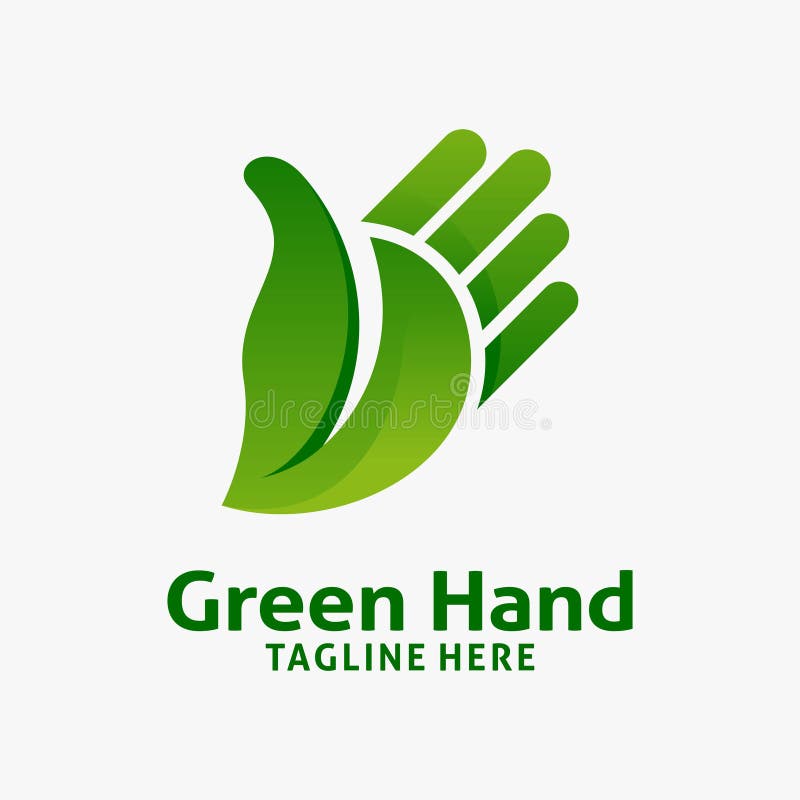 Green hand logo design stock vector. Illustration of growth - 237774923