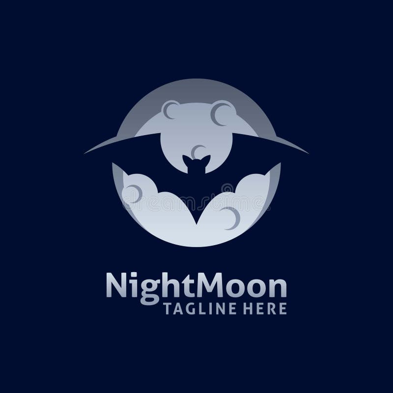 Night moon logo design stock vector. Illustration of negative - 237774967