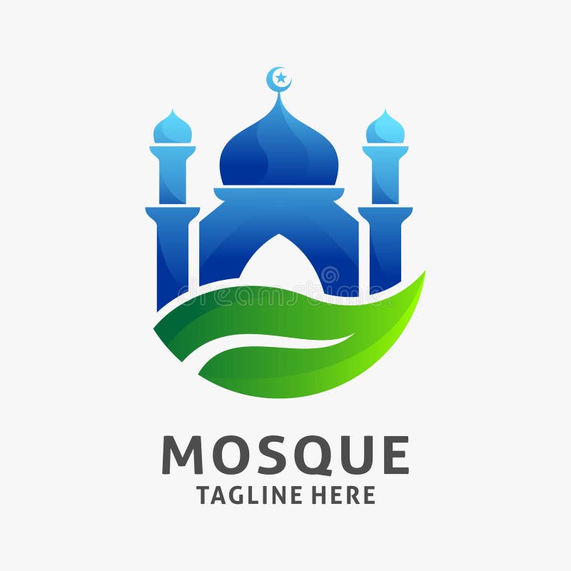 Mosque Logo in Circle - Vector Iconic Stock Vector - Illustration of ...