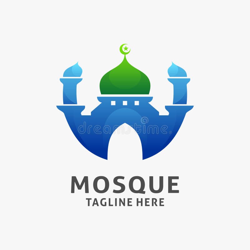 Mosque Logo in Circle - Vector Iconic Stock Vector - Illustration of ...