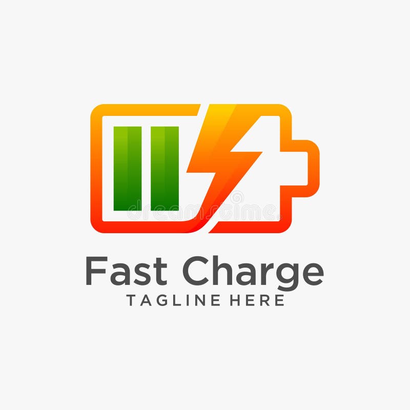 Fast Charge Battery Logo Design Stock Vector - Illustration of digital ...