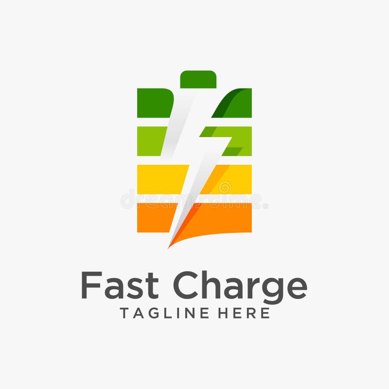Fast Charge Battery Logo Design Stock Vector - Illustration of electric ...