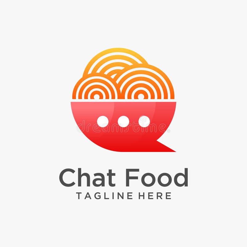 Chat food logo design stock vector. Illustration of design - 238081402