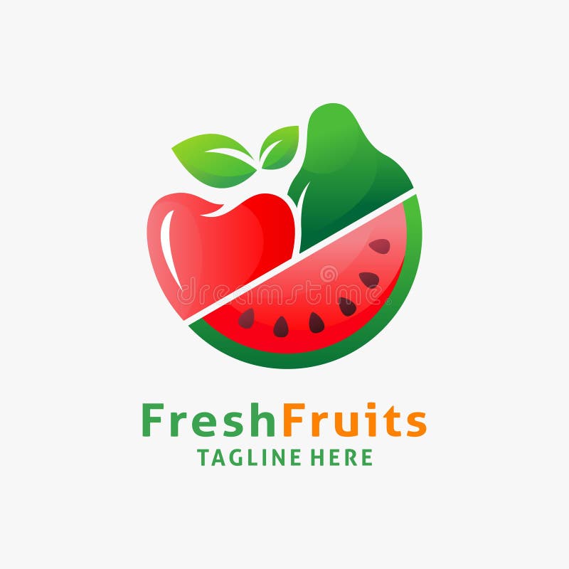 Fresh fruits logo design stock vector. Illustration of farm - 238081417